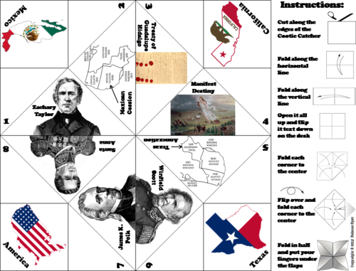 Mexican American War Cootie Catchers | Teaching Resources