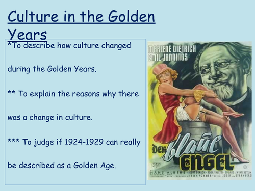 Culture in the Golden Years | Teaching Resources