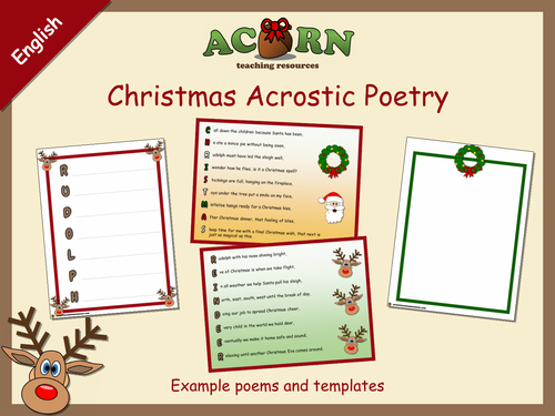 Christmas Acrostic Poetry | Teaching Resources