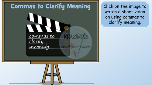 Commas To Clarify Meaning PowerPoint Lesson | Teaching Resources