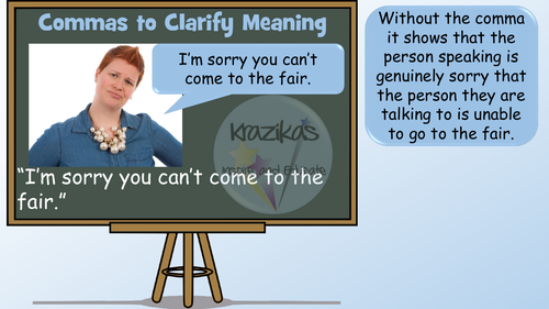 Commas To Clarify Meaning PowerPoint Lesson | Teaching Resources