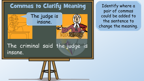 Commas To Clarify Meaning PowerPoint Lesson | Teaching Resources