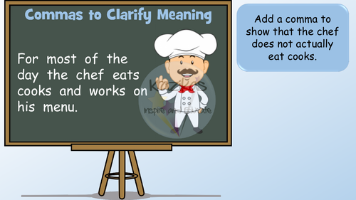 Commas To Clarify Meaning PowerPoint Lesson | Teaching Resources