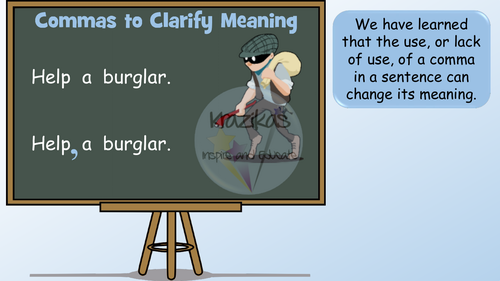 Commas To Clarify Meaning PowerPoint Lesson | Teaching Resources