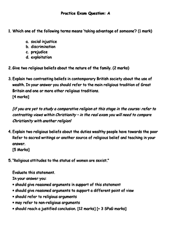 Religion, Human Rights & Social Justice - Assessment Materials [AQA ...