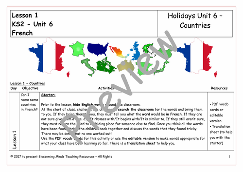 French Countries lesson and resources | Teaching Resources