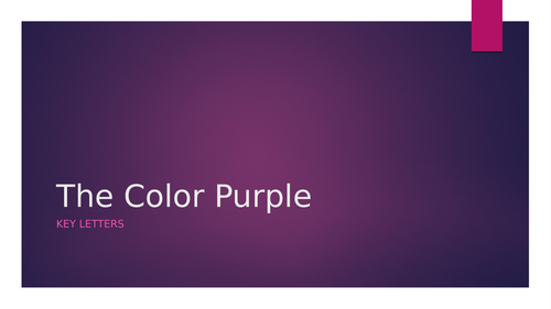 The Color Purple: Key Letters | Teaching Resources