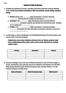 Business GCSE Sectors of the economy worksheet | Teaching Resources