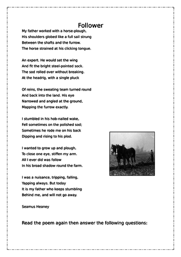 Digging - Seamus Heaney Lesson | Teaching Resources