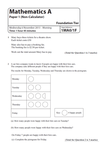 Save on Printing GCSE Maths Past Papers (Foundation) 9-1 & A*-E ...