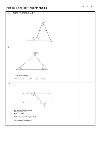 Maths Check in and check out topics | Teaching Resources