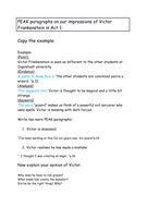 Frankenstein - the Pullman play Act 1 PEAK paragraphs | Teaching Resources