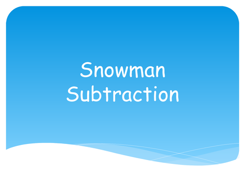 Snowman / Christmas / Winter Maths - Subtraction Take Away One Less ...