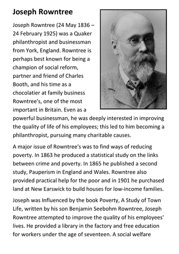 Joseph Rowntree Handout | Teaching Resources