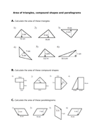 Area of triangles, parallelograms & compound shapes | Teaching Resources