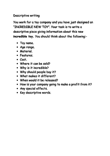 Creative writing plan task / worksheet | Teaching Resources