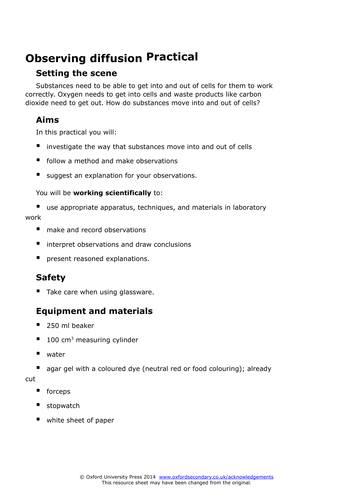 KS3 lesson on Diffusion | Teaching Resources