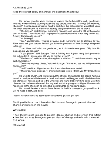 Stave 5 of a Christmas Carol | Teaching Resources