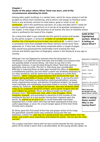 Lesson analysing chapter 1 of Oliver Twist | Teaching Resources