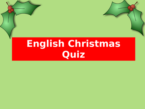 Christmas ENGLISH quiz | Teaching Resources