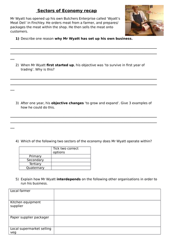 Sectors of the economy worksheets | Teaching Resources