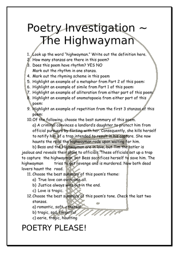 Poetry Please! Poetry Investigation Unit | Teaching Resources