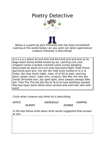 Spooky Poetry Unit of Work | Teaching Resources