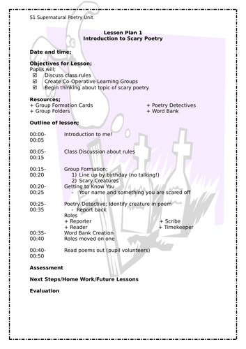 Spooky Poetry Unit of Work | Teaching Resources