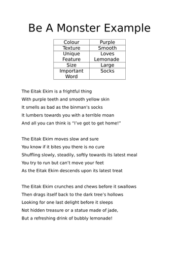 Spooky Poetry Unit of Work | Teaching Resources