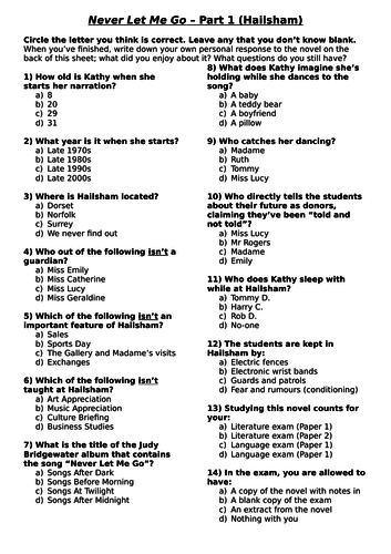 Never Let Me Go - Teaching Pack | Teaching Resources