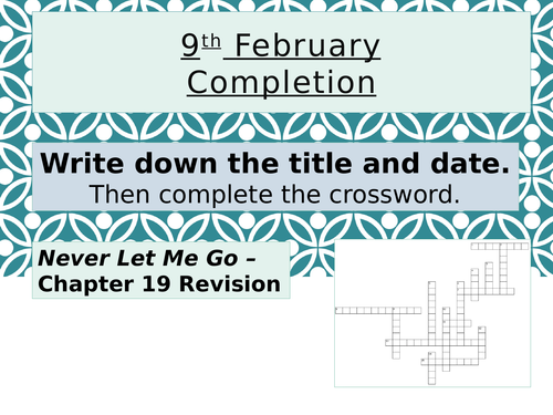 Never Let Me Go - Teaching Pack | Teaching Resources
