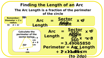 Arc Length Formula and Example | Teaching Resources