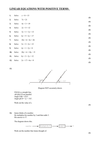 Solving Linear Equations | Teaching Resources
