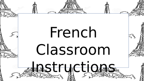French Classroom Instructions - Flashcards/Display | Teaching Resources