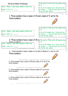 Lesson for teaching the Reverse Mean | Teaching Resources