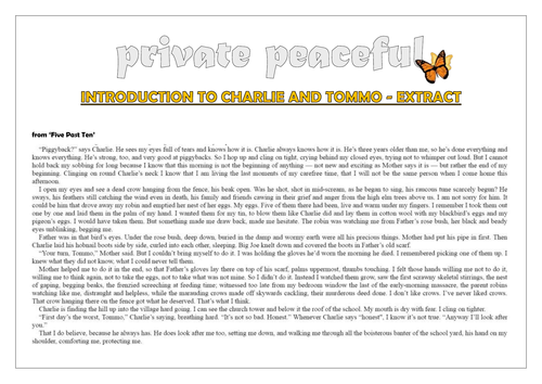 Private Peaceful: Charlie and Tommo! | Teaching Resources