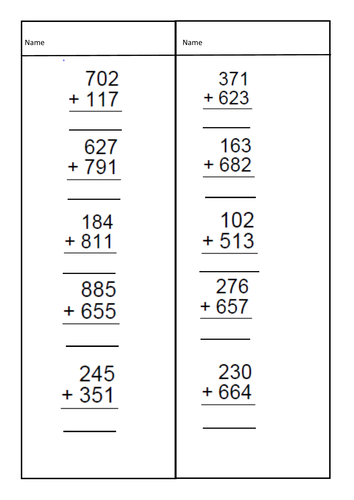 Year 3 - Column Addition Worksheet - KAGAN Rally Coach - Includes ...