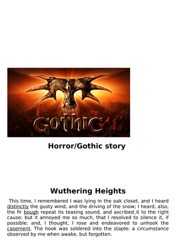 Horror/Gothic story package | Teaching Resources