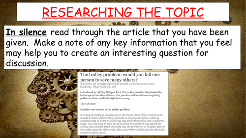PHILOSOPHY FOR CHILDREN - THE TROLLEY PROBLEM P4C | Teaching Resources