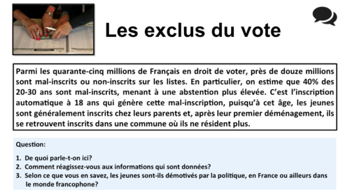 Les ados et l'engagement politique, motivés ou démotivés? A level ...