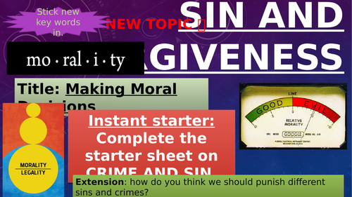 Eduqas RS Sin and Forgiveness: Crime, Sin and Making Moral Decisions ...