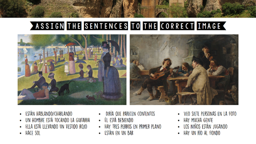Describing art (Spanish multiple choice) | Teaching Resources