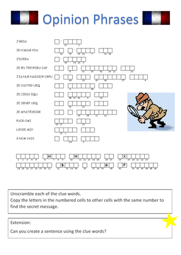 GCSE French - Starters to drill opinion phrases and important verbs ...