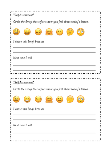 Children's Emoji Self Assessment grid | Teaching Resources