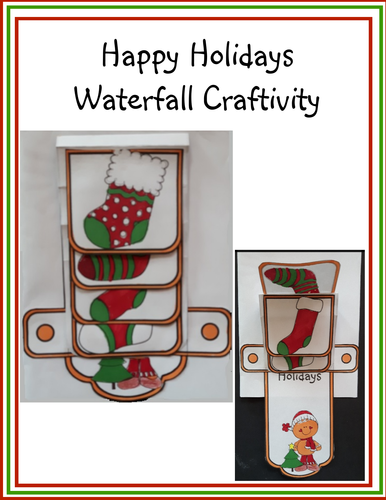 Christmas Crafts - Happy Holidays Waterfall Craftivity | Teaching Resources