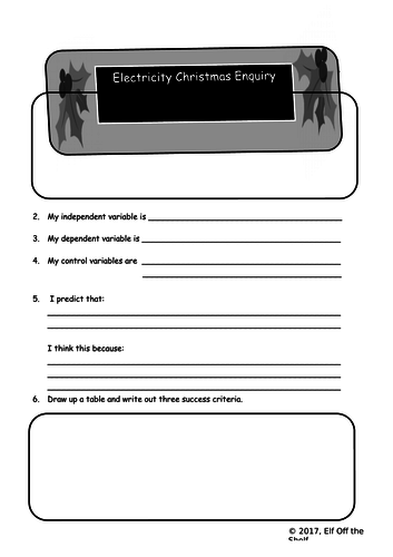 Current Electricity Christmas Enquiry KS3 | Teaching Resources