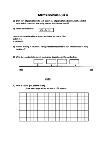 Maths Revision Quizzes Year 6 Cambridge International Curriculum ...