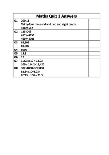 Maths Revision Quizzes Year 6 Cambridge International Curriculum ...
