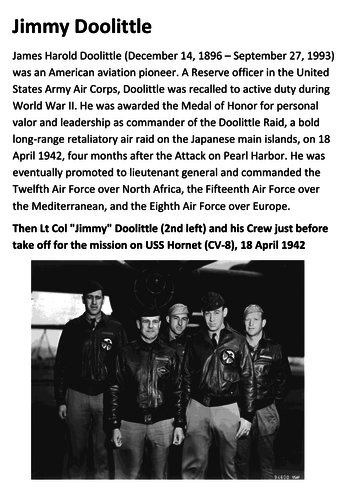 Jimmy Doolittle Handout | Teaching Resources