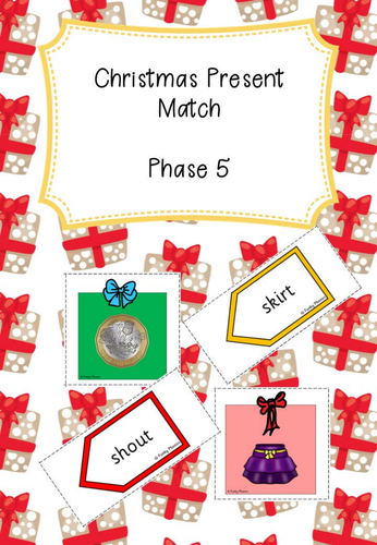Phonics Christmas Present Match - Phase 5 | Teaching Resources